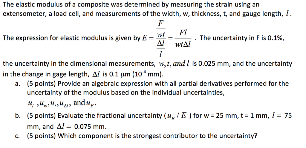 Solved The elastic modulus of a composite was determined by | Chegg.com