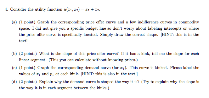 Solved Consider the utility function u(x_1, x_2) = x_1 + | Chegg.com