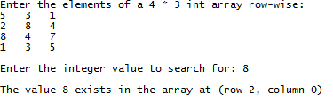 Solved Write a C function linearSearch2D that takes a 2D int | Chegg.com