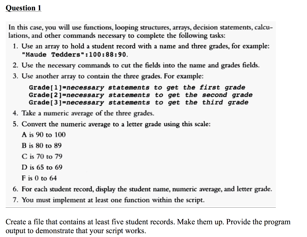 Solved uestion1 In this case, you will use functions, | Chegg.com