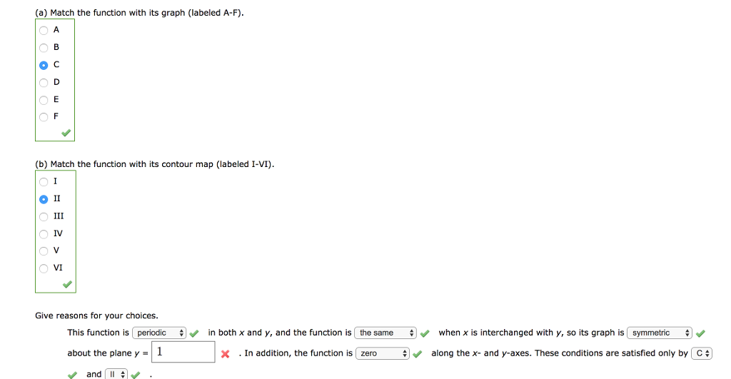 Solved (a) Match the function with its graph (labeled A-F) O | Chegg.com