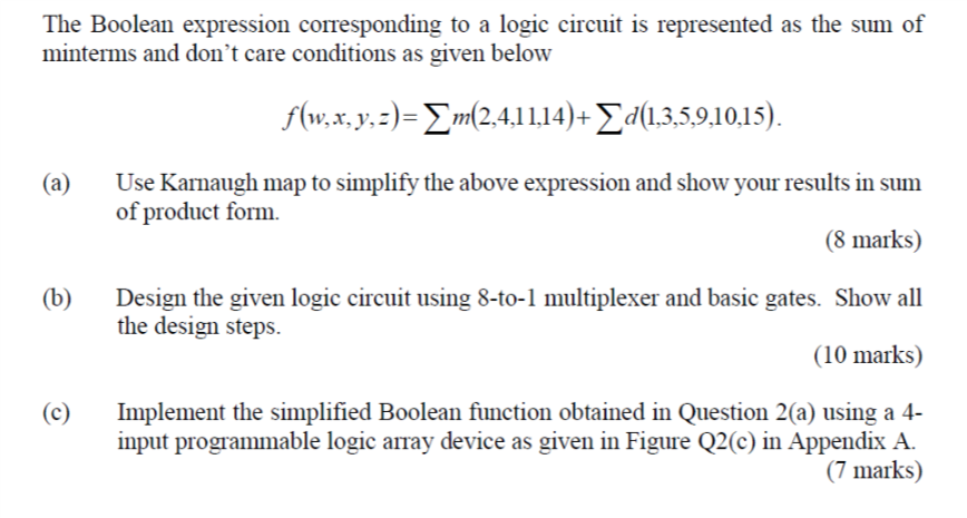 Solved The Boolean Expression Corresponding To A Logic