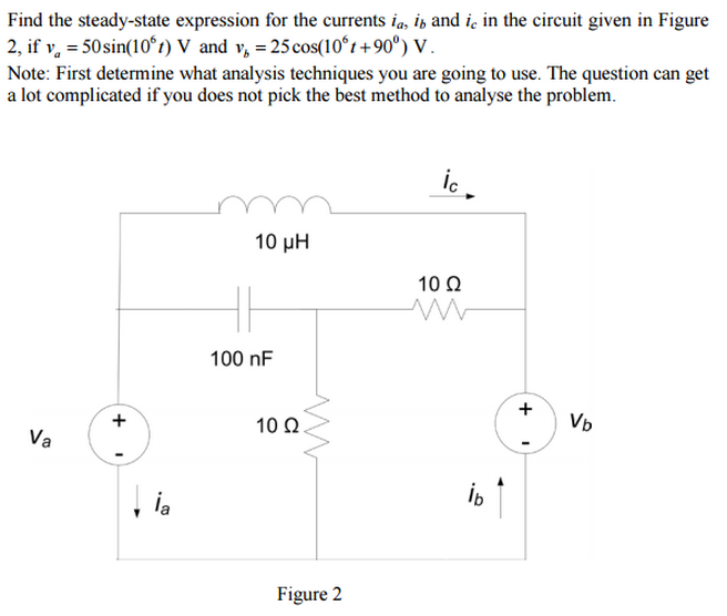 Solved Find the steady-state expression for the currents ia, | Chegg.com