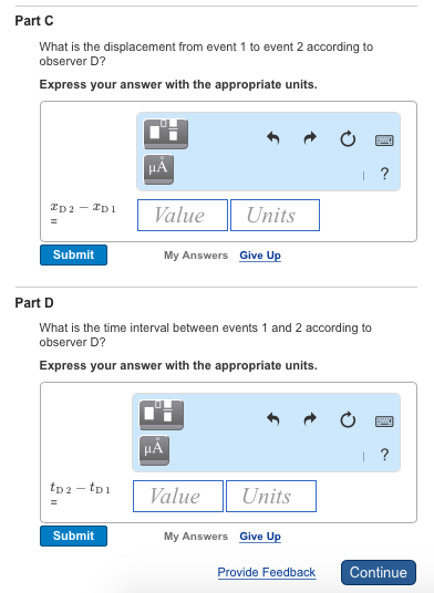 Solved Part C What is the displacement from event 1 to event | Chegg.com