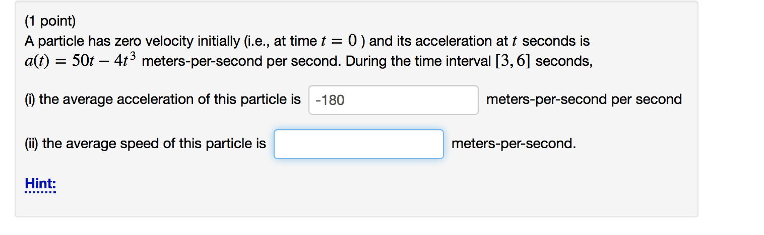 Solved A particle has zero velocity initially (i.e., at time | Chegg.com