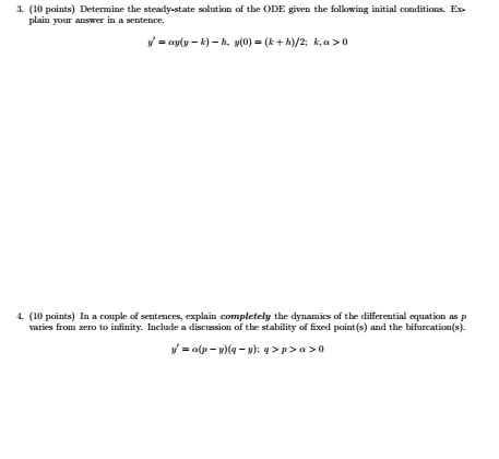 Determine the steady -state solution of the ODE given | Chegg.com