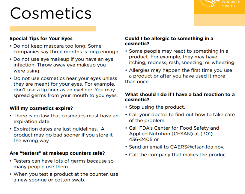 Solved Read the article below on cosmetics and discuss the | Chegg.com