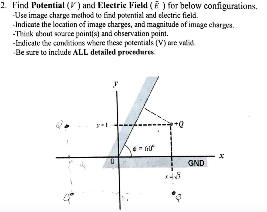 2. Find Potential (V ) and Electric Field ( 5 ) for | Chegg.com