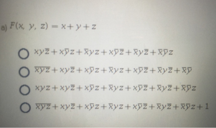 Solved Find The Sum Of Products Expansions Of The Following