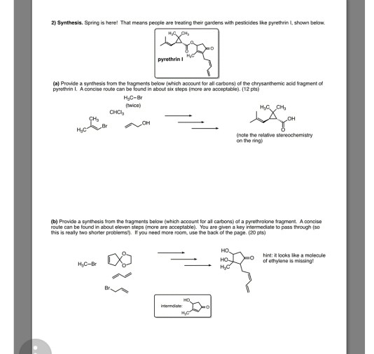Solved 2) Synthesis. Spring is here! That mears people are | Chegg.com