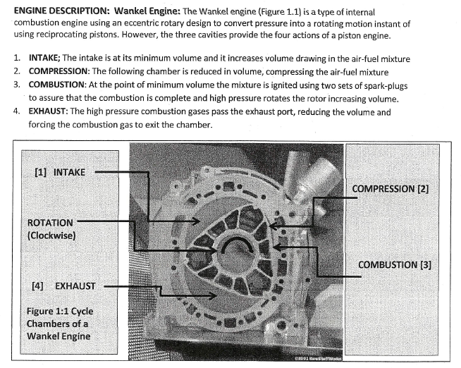 Solved ENGINE DESCRIPTION: Wankel Engine: The Wankel engine | Chegg.com