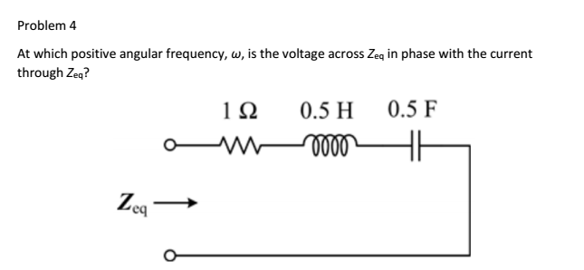 Solved At which positive angular frequency, omega, is the | Chegg.com