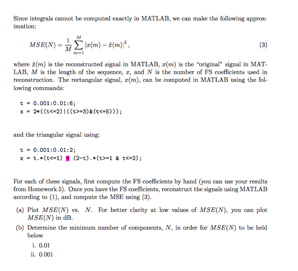 Use MATLAB to construct signals in the time-domain | Chegg.com
