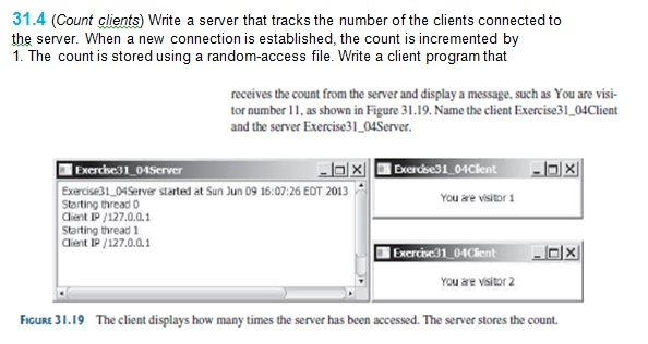 Solved Write a server that tracks the number of the clients | Chegg.com