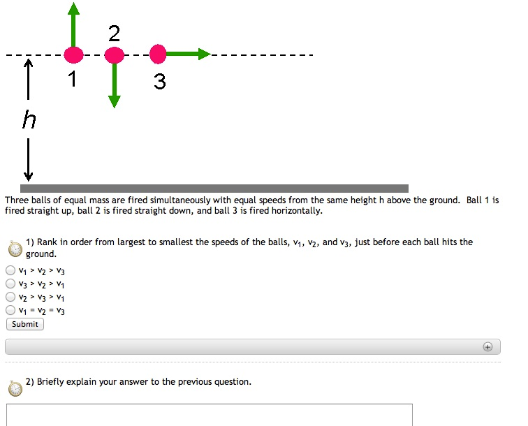 Solved Three balls of equal mass are fired simultaneously | Chegg.com