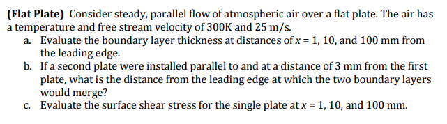 Consider steady, parallel flow of atmospheric air | Chegg.com
