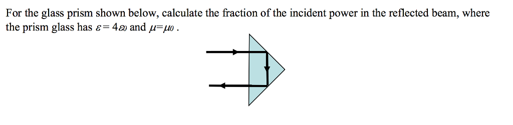 Solved For the glass prism shown below, calculate the | Chegg.com