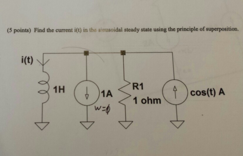 Solved Find the current i(t) in the sinusoidal steady state | Chegg.com