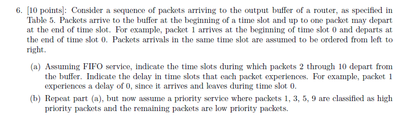Solved 6. [10 points: Consider a sequence of packets | Chegg.com