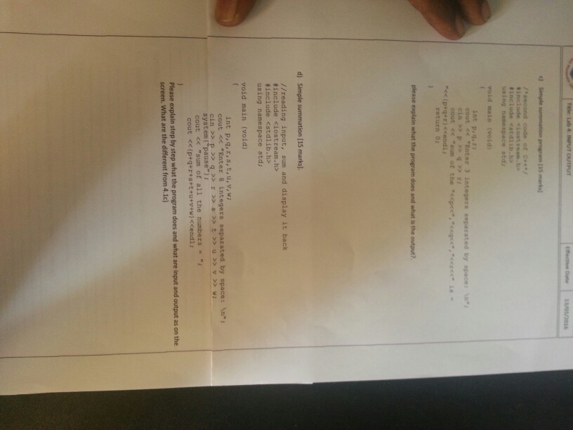 Solved Simple Summation Program Second Code Of