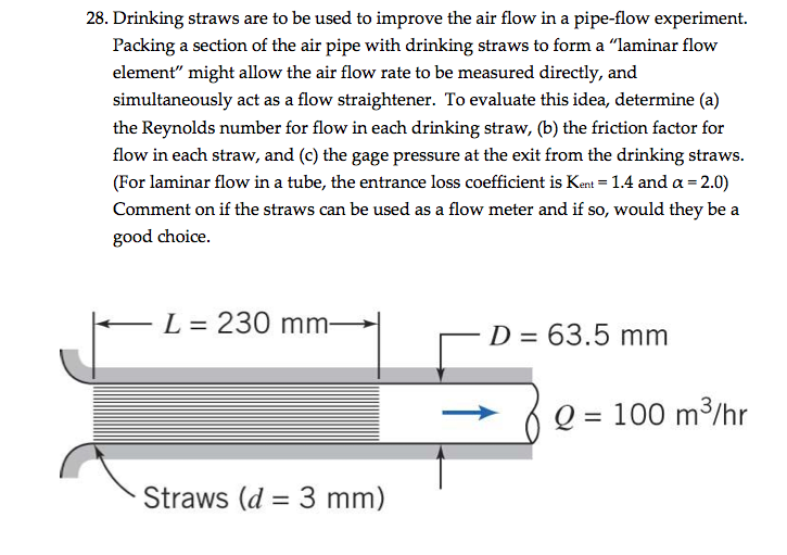 Solved Drinking straws are to be used to improve the air | Chegg.com