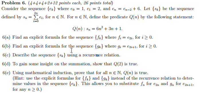 Solved Problem 6. (4+4+4+2+12 points each, 26 points total) | Chegg.com