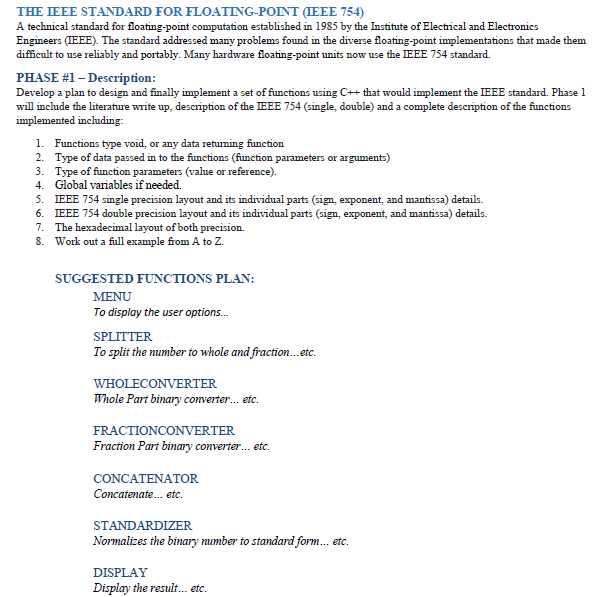 The Ieee Standard For Floating Point Teee 754 A