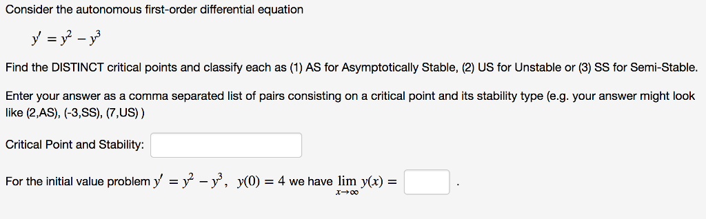 Solved Consider the autonomous first-order differential | Chegg.com