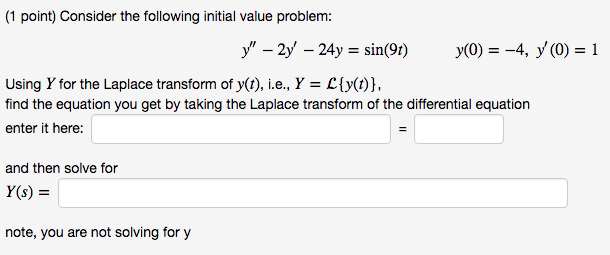 Solved (1 point) Consider the following initial value | Chegg.com