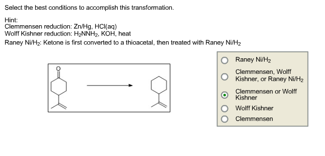 Solved Select the best conditions to accomplish this | Chegg.com