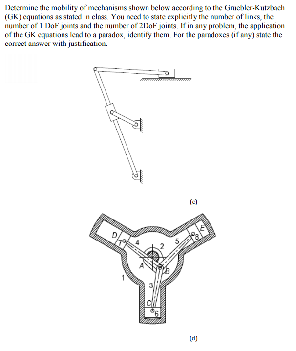 Solved Determine the mobility of mechanisms shown below | Chegg.com