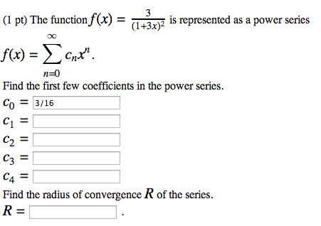 The function f(x) =3/(1+3x)2 represented as a power | Chegg.com