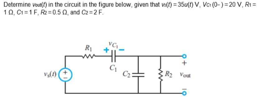 Solved Determine Vout(t) in the circuit in the figure below, | Chegg.com
