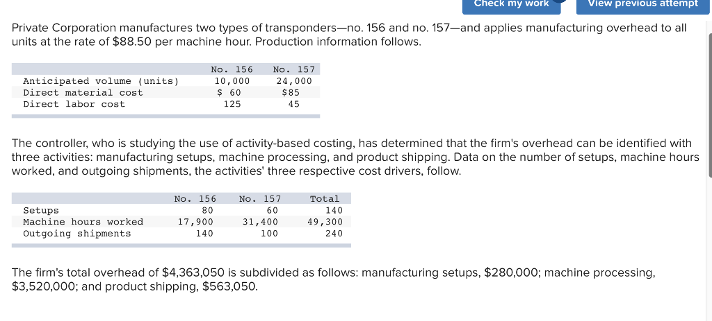 Solved Check my work View previous attempt Private | Chegg.com