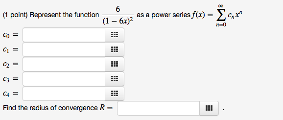 Solved Represent the function 6/(1 - 6x^2) as a power series | Chegg.com