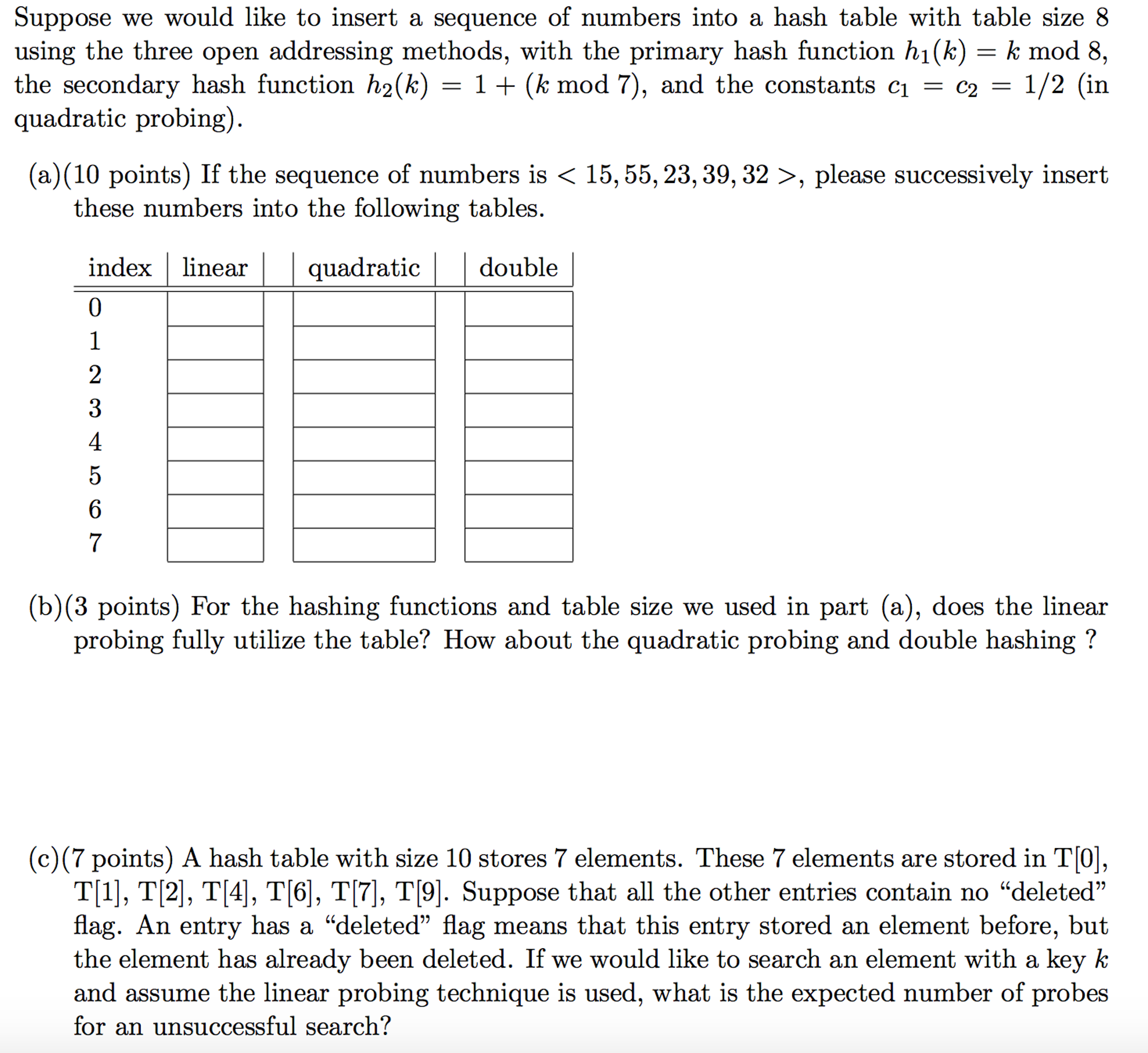 Suppose we would like to insert a sequence of numbers | Chegg.com
