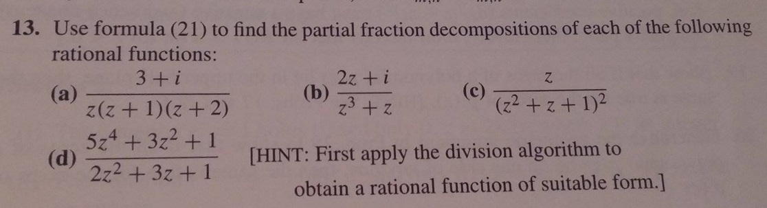 Use formula (21) to find the partial fraction | Chegg.com