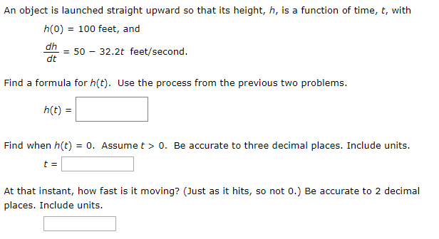 Solved An object is launched straight upward so that its | Chegg.com
