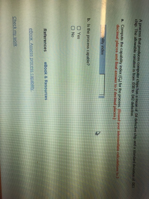 Solved A process that produces computer chips has a mean of | Chegg.com