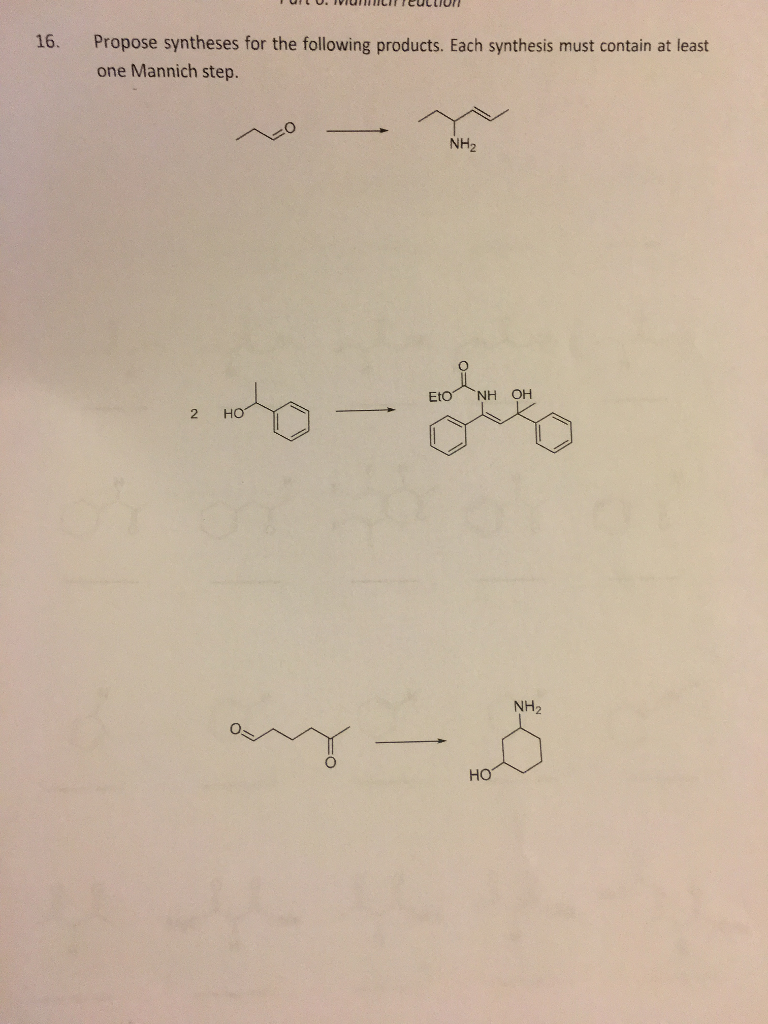 Solved Propose syntheses for the following products. Each | Chegg.com