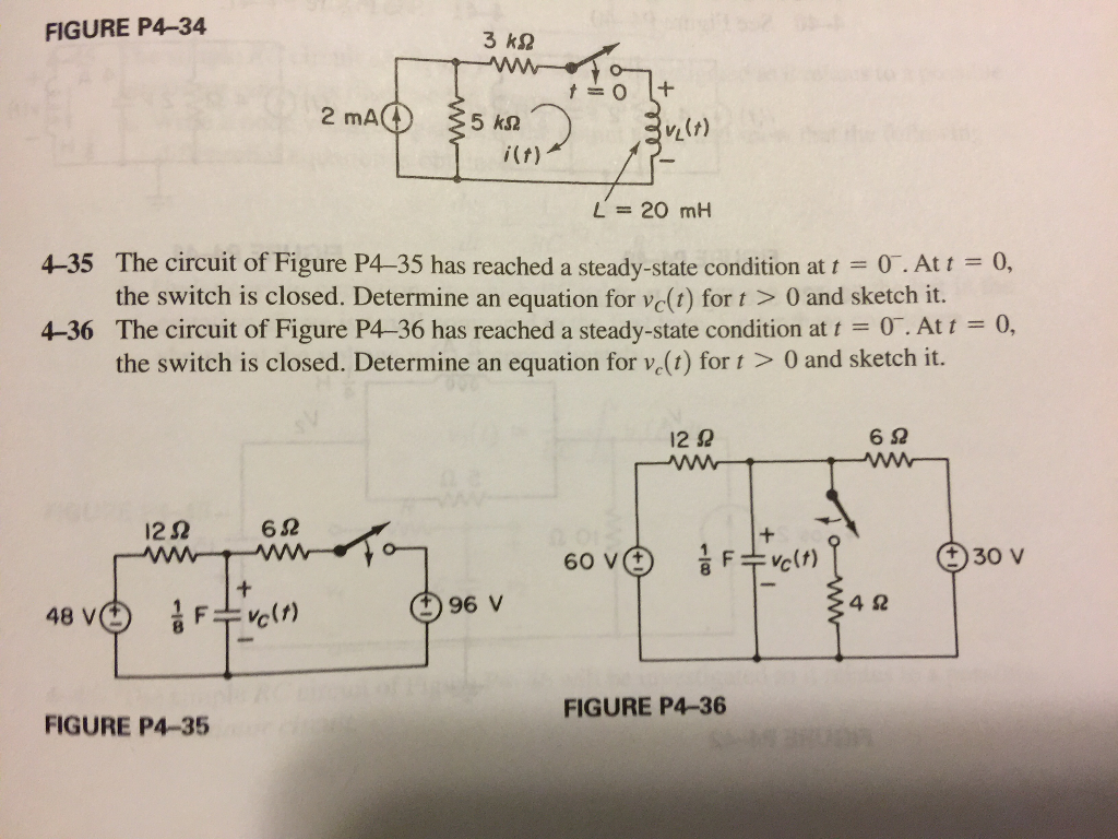 Solved FIGURE P4-34 Vr) i(t) L=20 mH The circuit of Figure | Chegg.com