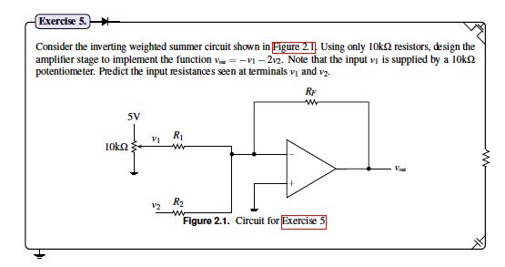 Solved Consider the inverting weighted summer circuit shown | Chegg.com