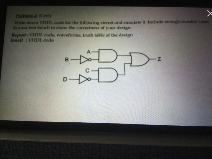 Solved Write down VHDL code for the following circuit and | Chegg.com