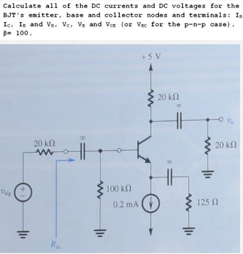Solved Calculate all of the DC currents and DC voltages for | Chegg.com