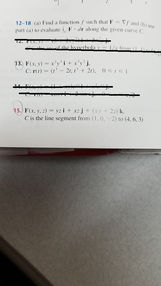 Solved 12-18 (a) Find a function / such that F Vf and (b), | Chegg.com