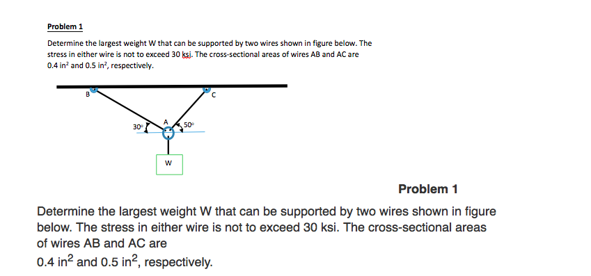 Solved Problem 1 Determine The Largest Weight W That Can Be 