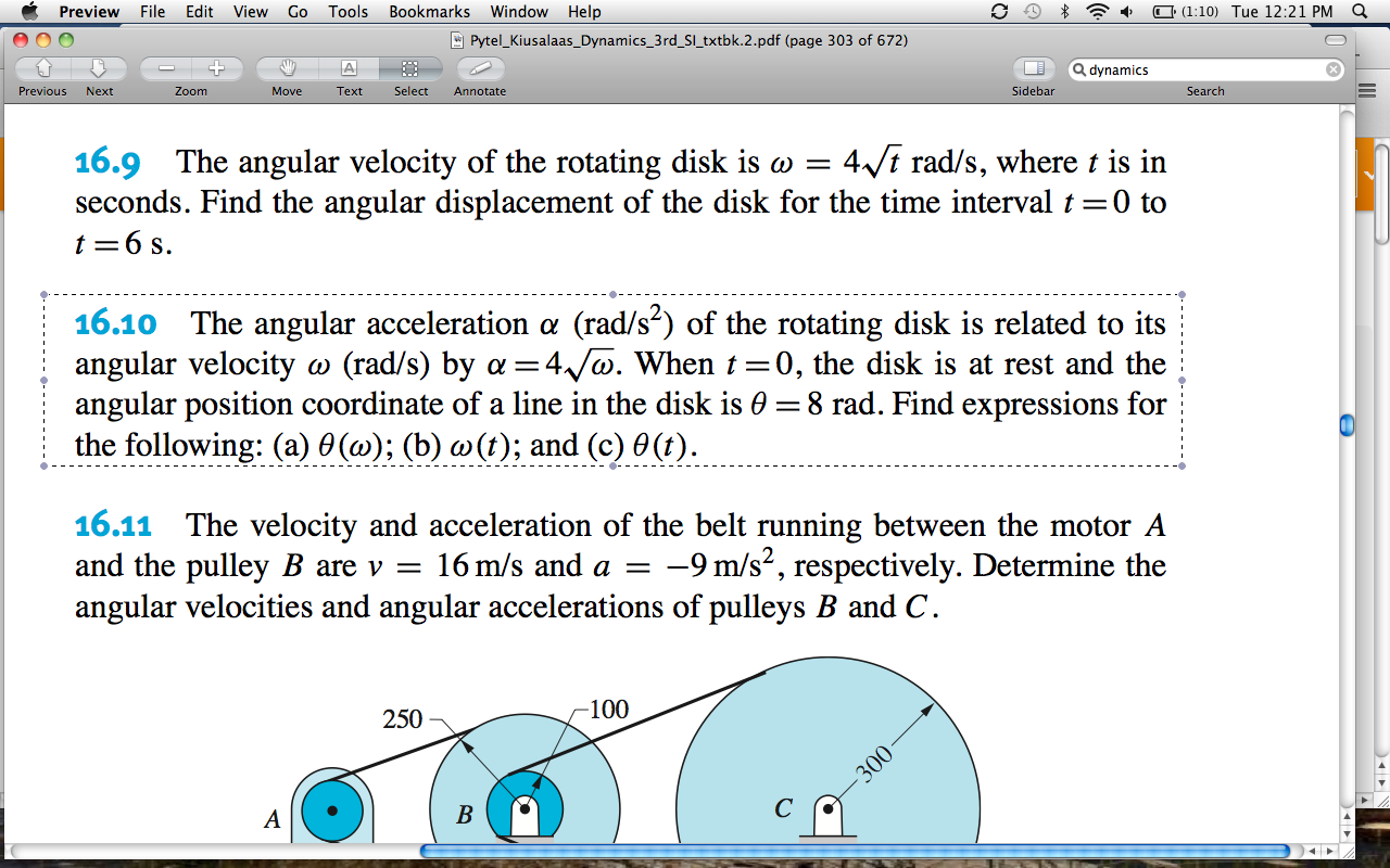 Solved The angular velocity of the rotating disk is co = 4 t | Chegg.com