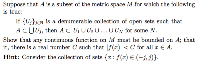 Solved Suppose that A is a subset of the metric space M for | Chegg.com