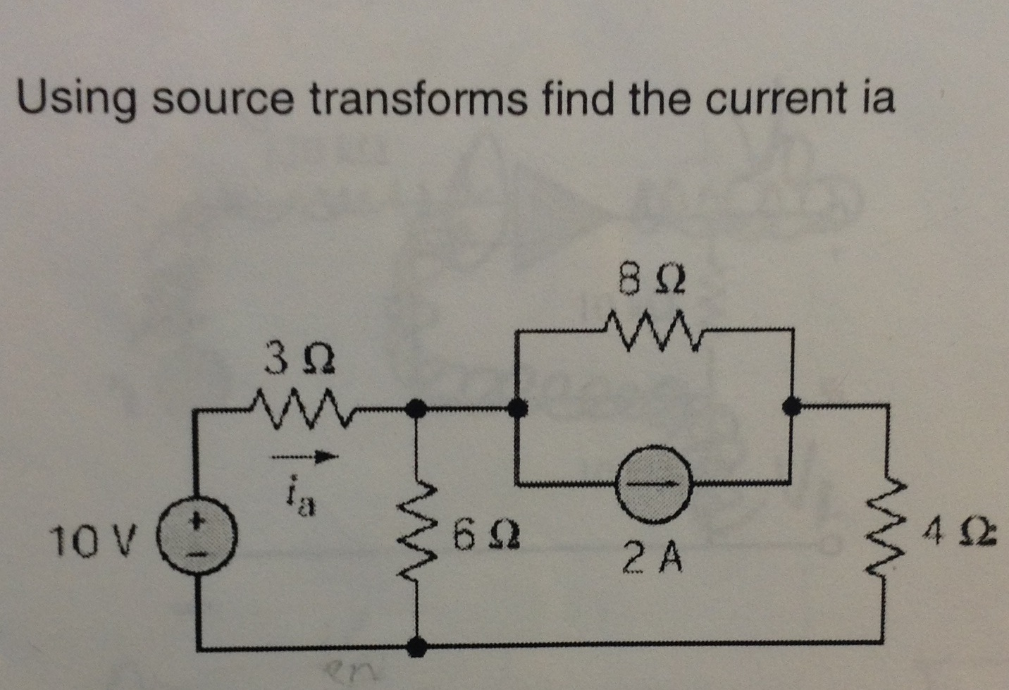 Solved Using source transforms find the current ia | Chegg.com