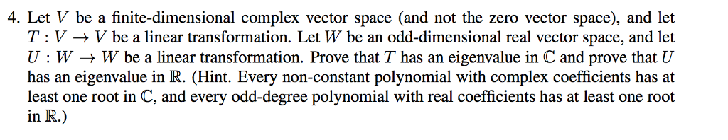 Solved Let V be a finite-dimensional complex vector space | Chegg.com